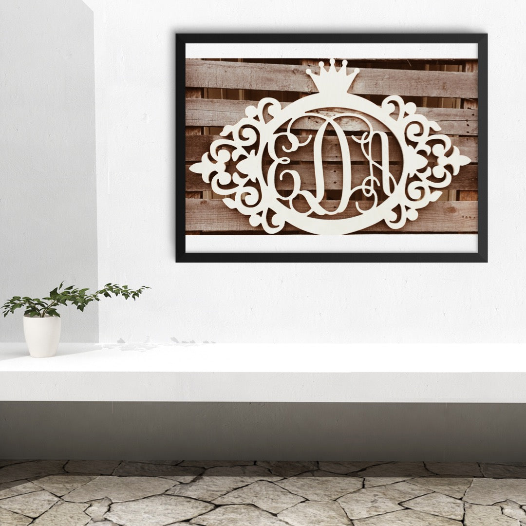 Emma Anne Vine Three-Letter Monogram With Crown – Studio 29 Eleven
