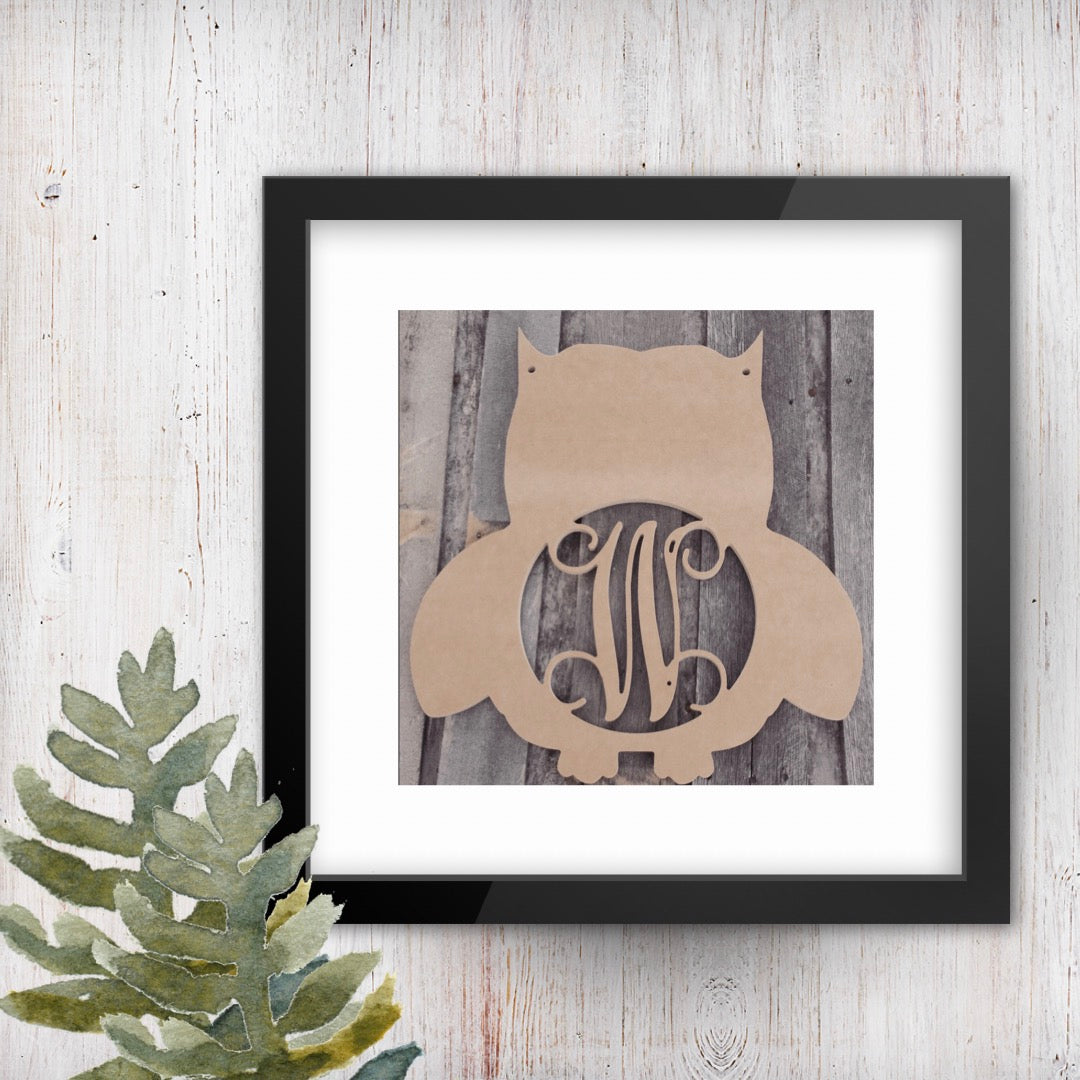Owl Single-Letter Monogram – Studio 29 Eleven
