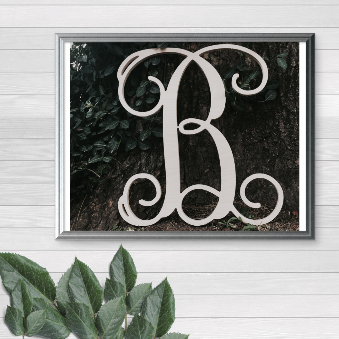 Unfinished Wooden Monogram Letter- Single Vine 12" – Studio 29 Eleven